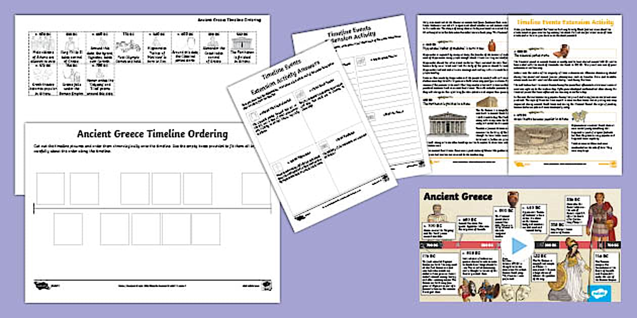 Ancient Greece Timeline Activity Pack (teacher made)