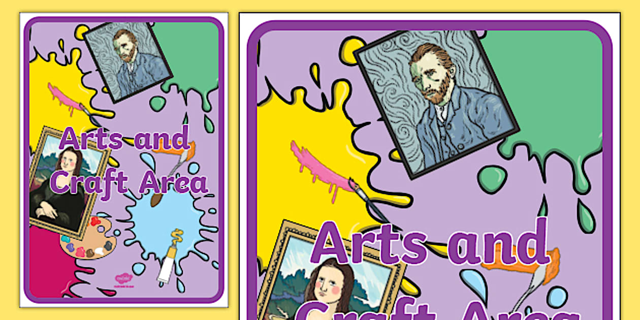 Editable Arts and Craft Area Sign (Teacher-Made) - Twinkl