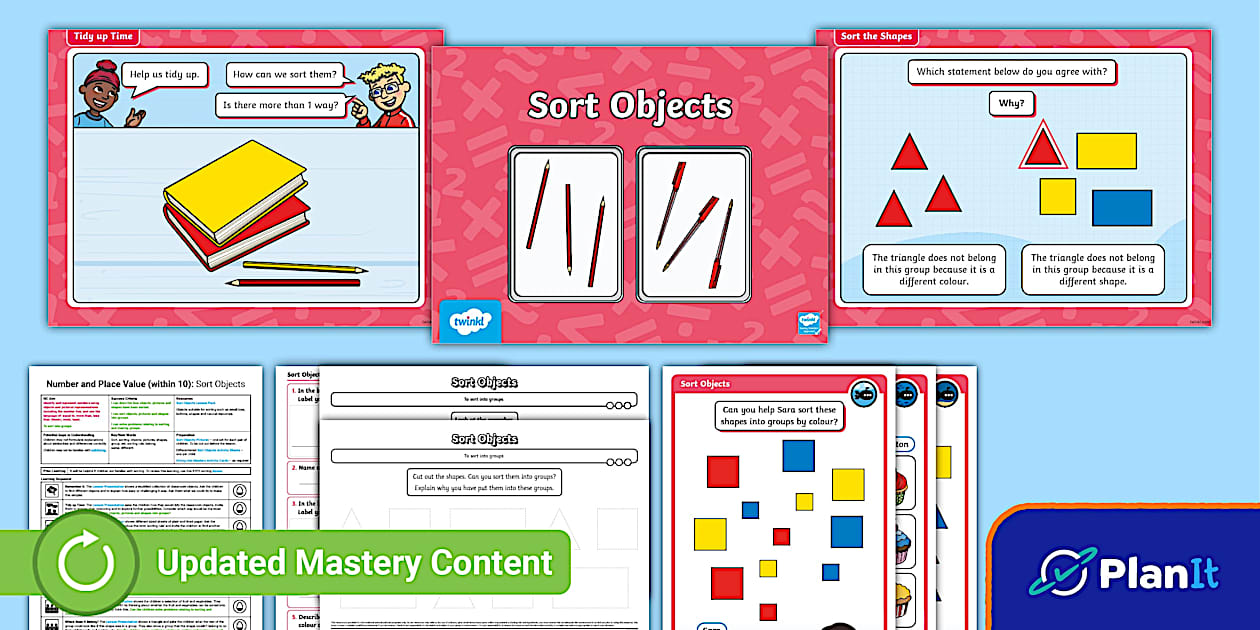 Y1 Sort Objects PlanIt Maths Lesson 1 Place Value within 10