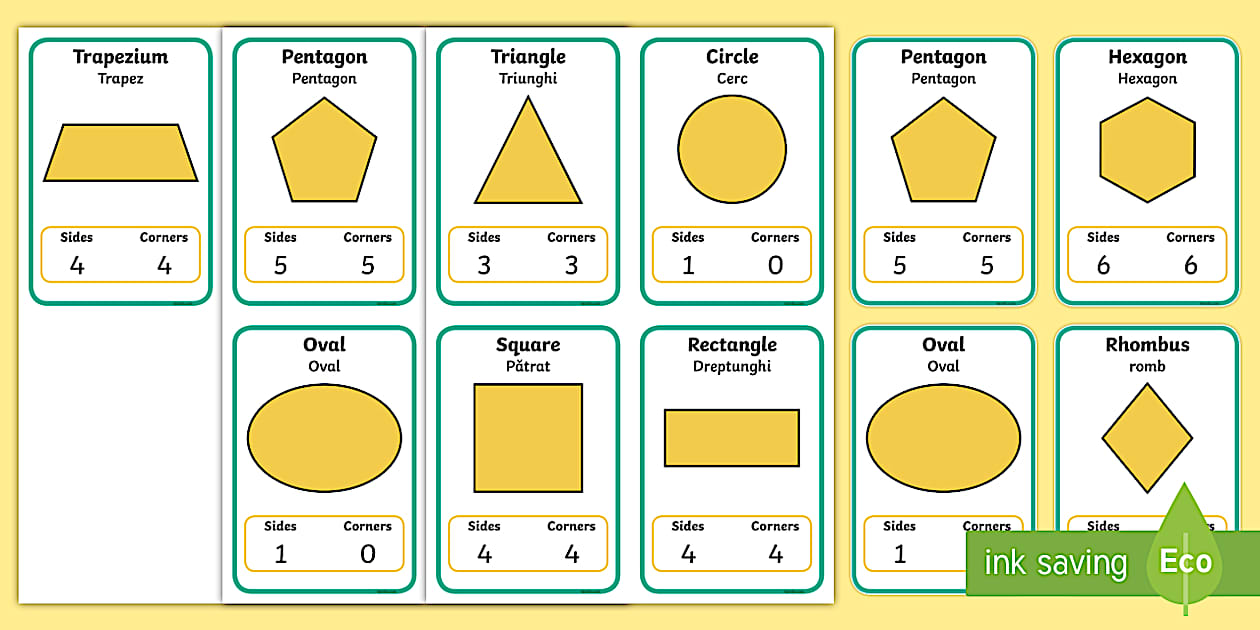 2D Shapes Properties Romanian Translation Flashcards - 2D Shapes Properties
