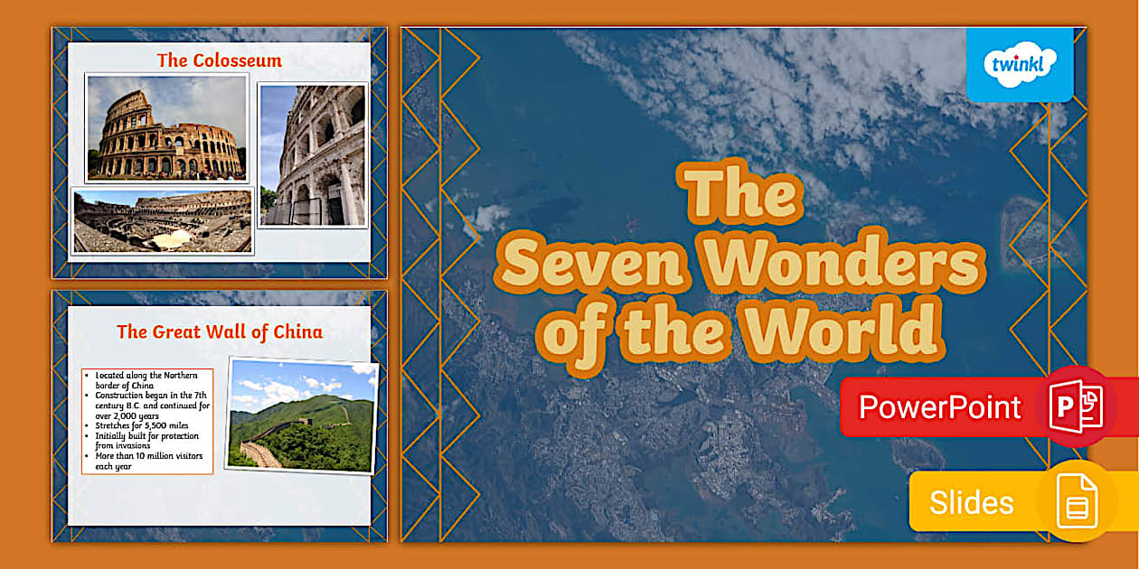 The Seven Wonders of the World PowerPoint & Google Slides for 6th-8th Grade