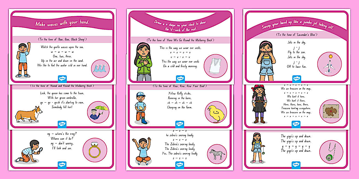 Level 3 Phonics Mnemonic Songs A4 Posters (Teacher-Made)