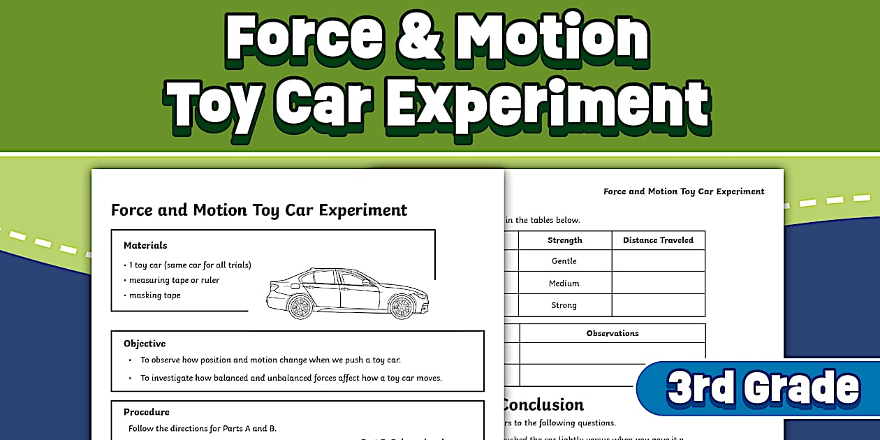 Third Grade Force and Motion Toy Car Experiment
