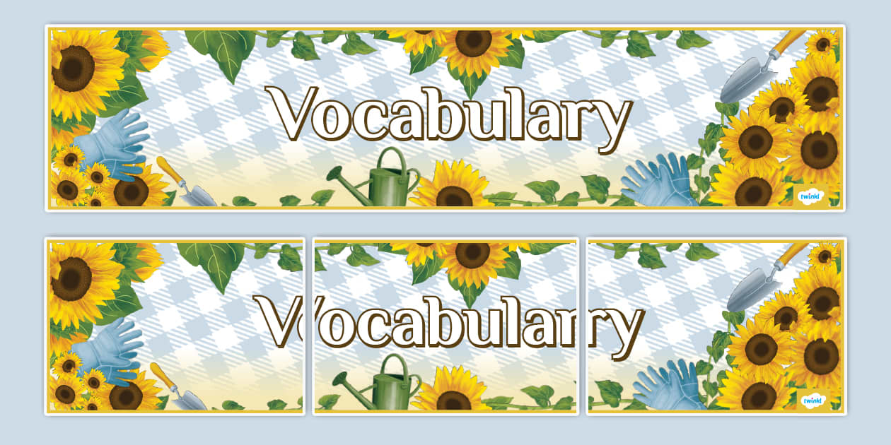 Sunflower-Themed Vocabulary Display Banner (teacher made)