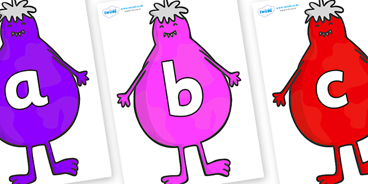 Cursive Phoneme Set on Monsters (teacher made) - Twinkl
