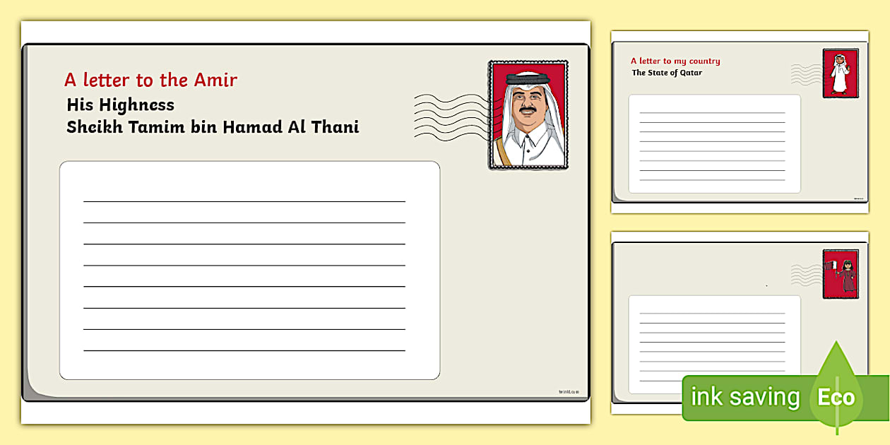 Write a Letter to the Amir (teacher made) - Twinkl