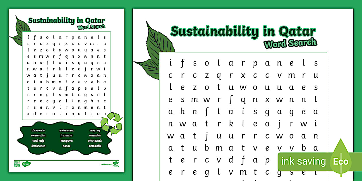 Sustainability Word Search (teacher made) - Twinkl