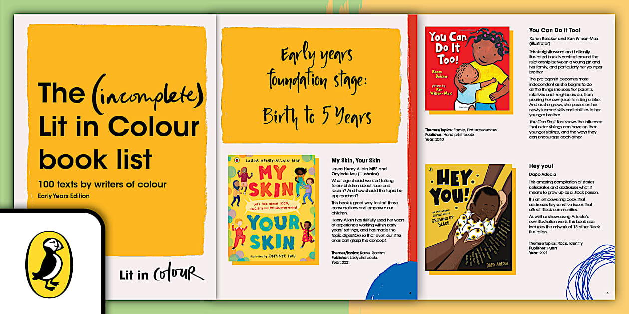 FREE! - The (incomplete) Lit in Colour Book List: Kindergarten