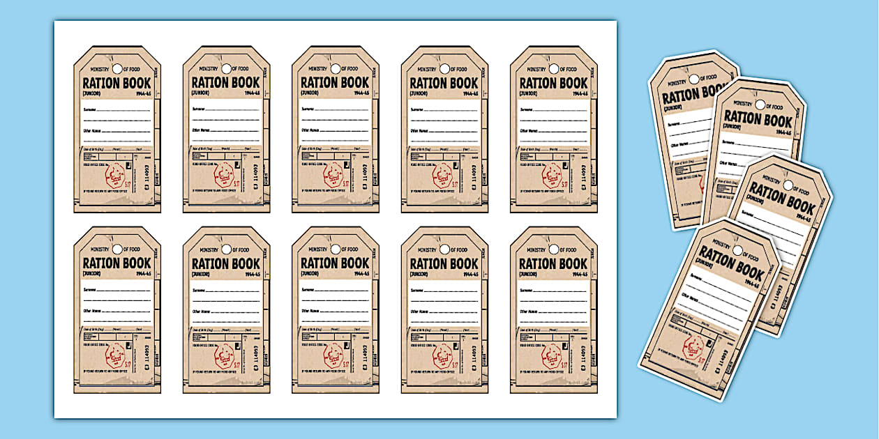 Ration Book Labels (teacher made) - Twinkl