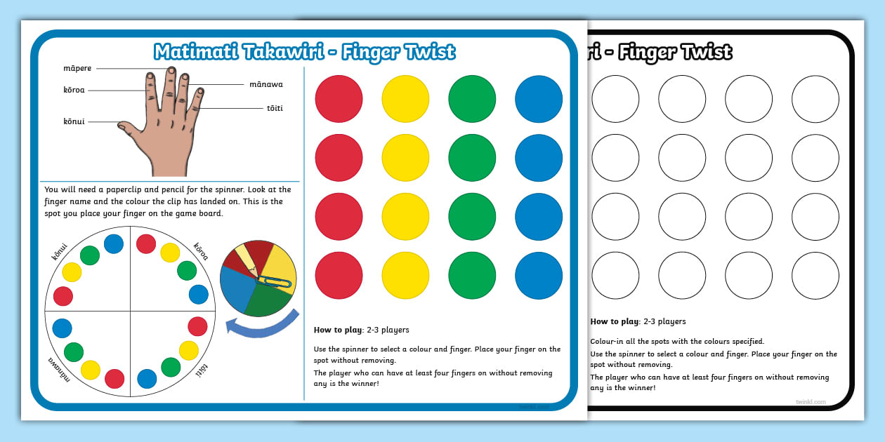 Matimati Takawiri - Finger Twist (Teacher-Made) - Twinkl