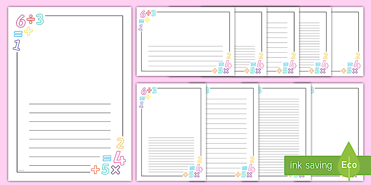 Editable Maths Page Borders (teacher made) - Twinkl
