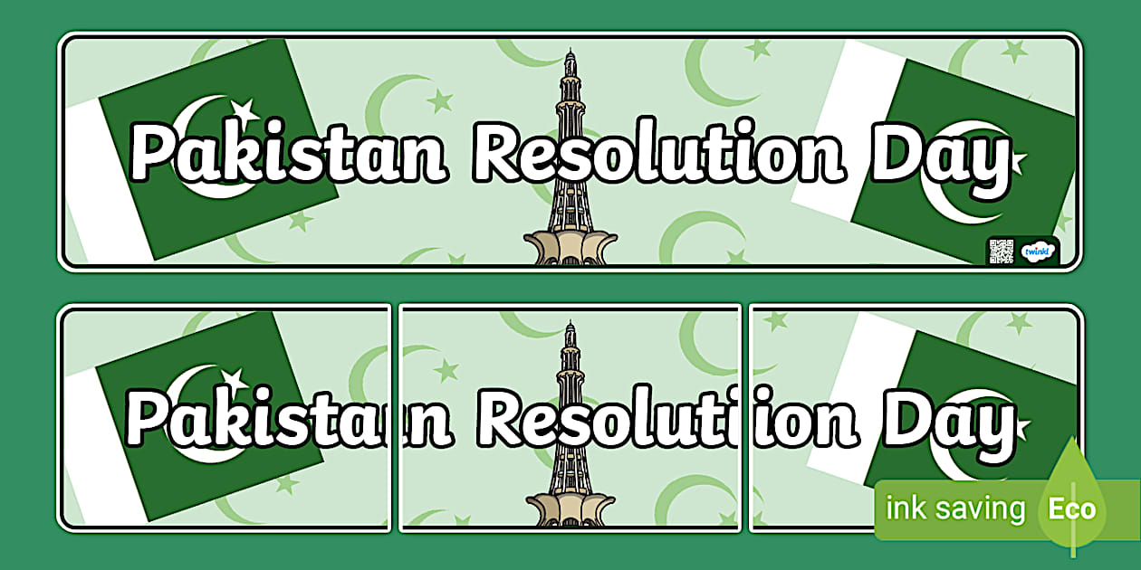 Pakistan Resolution Day Display Banner (Teacher-Made)