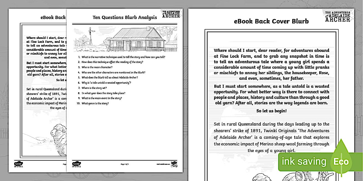 The Adventures of Adelaide Archer 10 Question Blurb Analysis