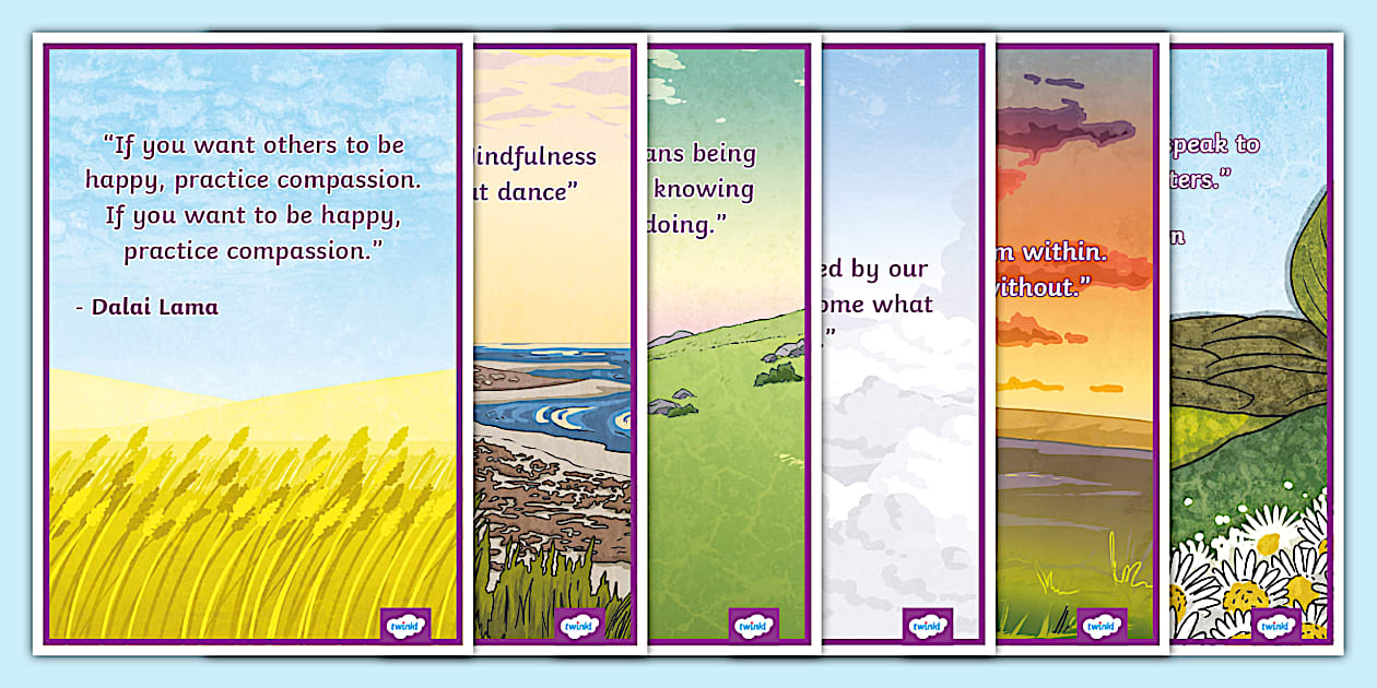 Mindfulness Picture and Quotes Display Poster Pack - Twinkl