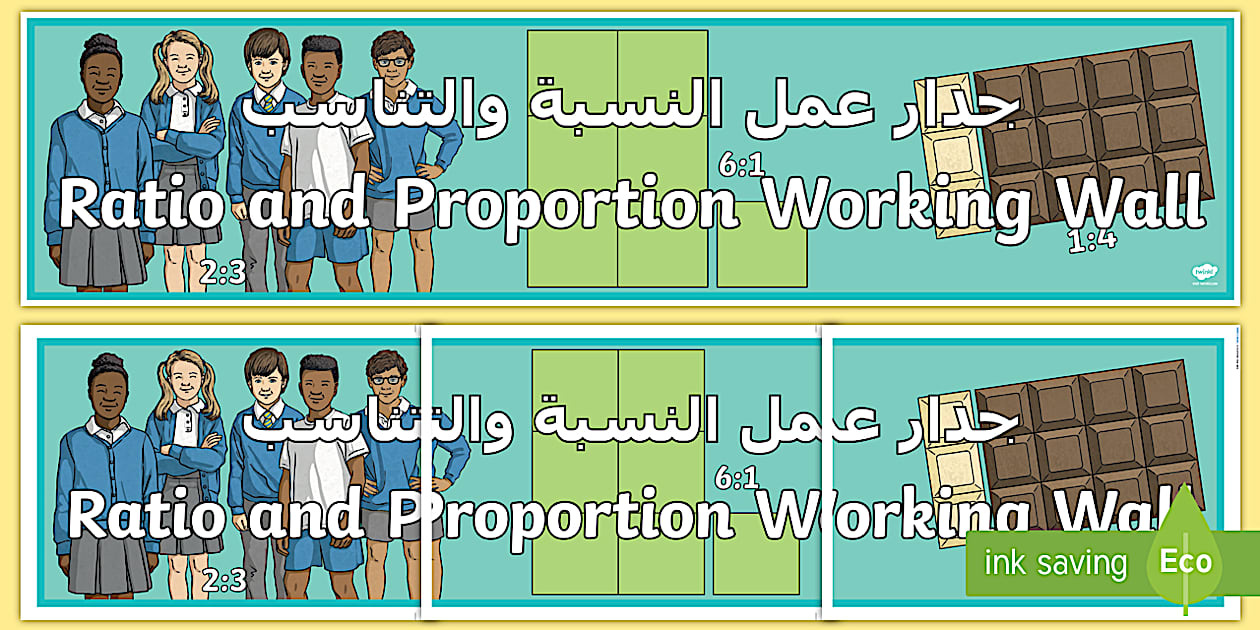 UKS2 Ratio and Proportion Working Wall Display Banner Arabic - Arabic ...