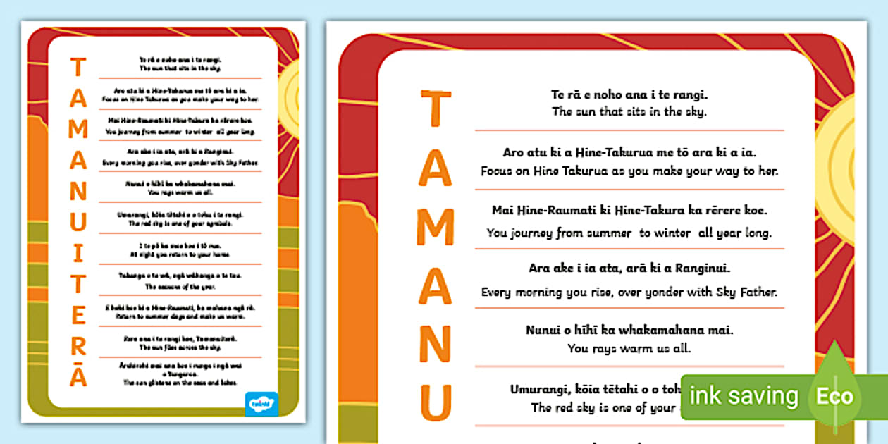 Rotarota Poutū - Acrostic Poem -Tamanuiterā (teacher made)