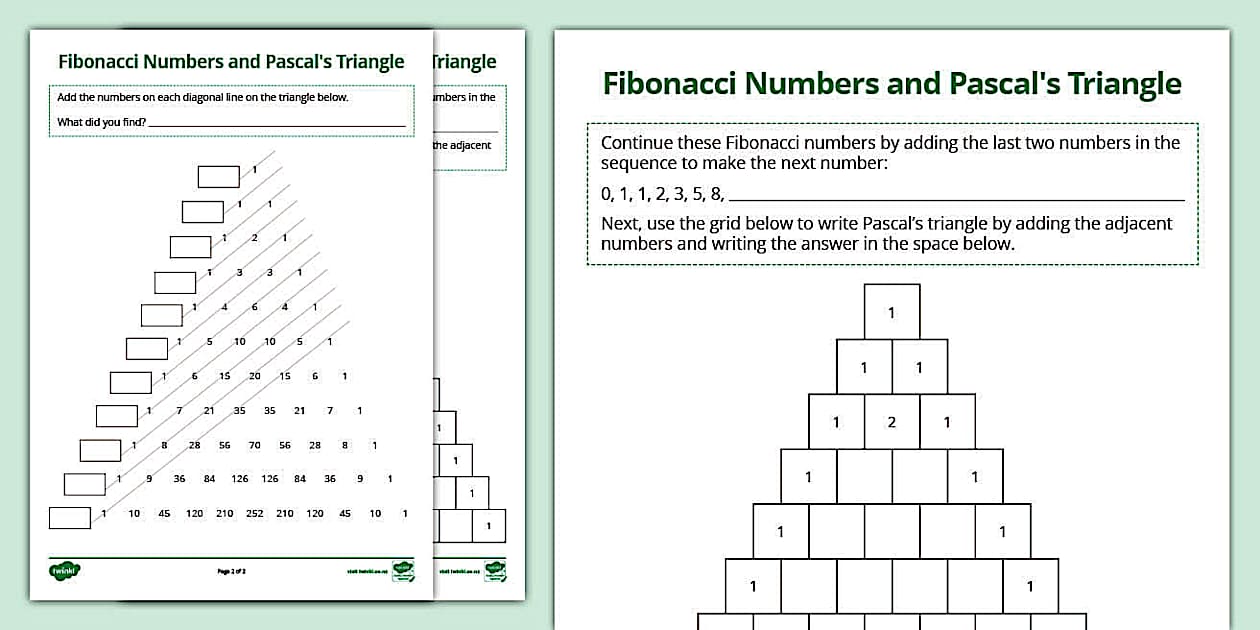 Fibonacci Sequence and Pascal's Triangle (teacher made)