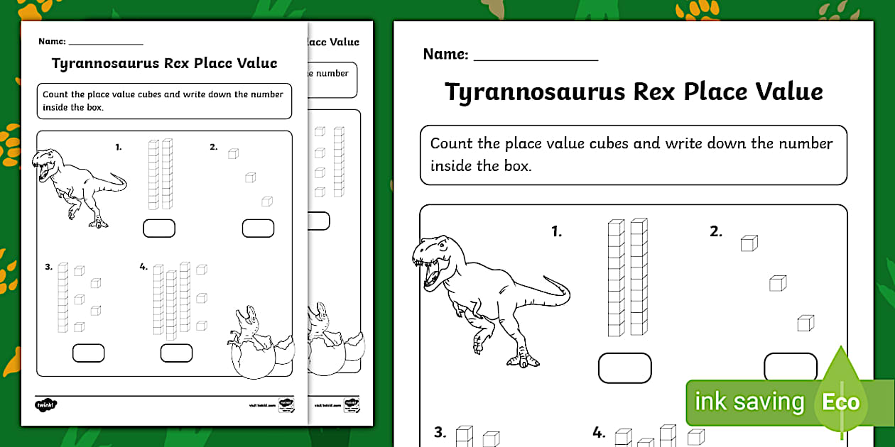 Tyrannosaurus Rex Place Value Activity Sheet (teacher made)