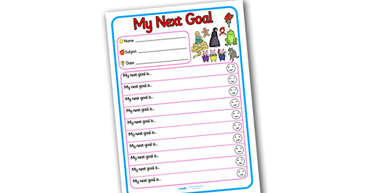 Black and White Themed Target and Achievement Sheets Traditional Tale ...