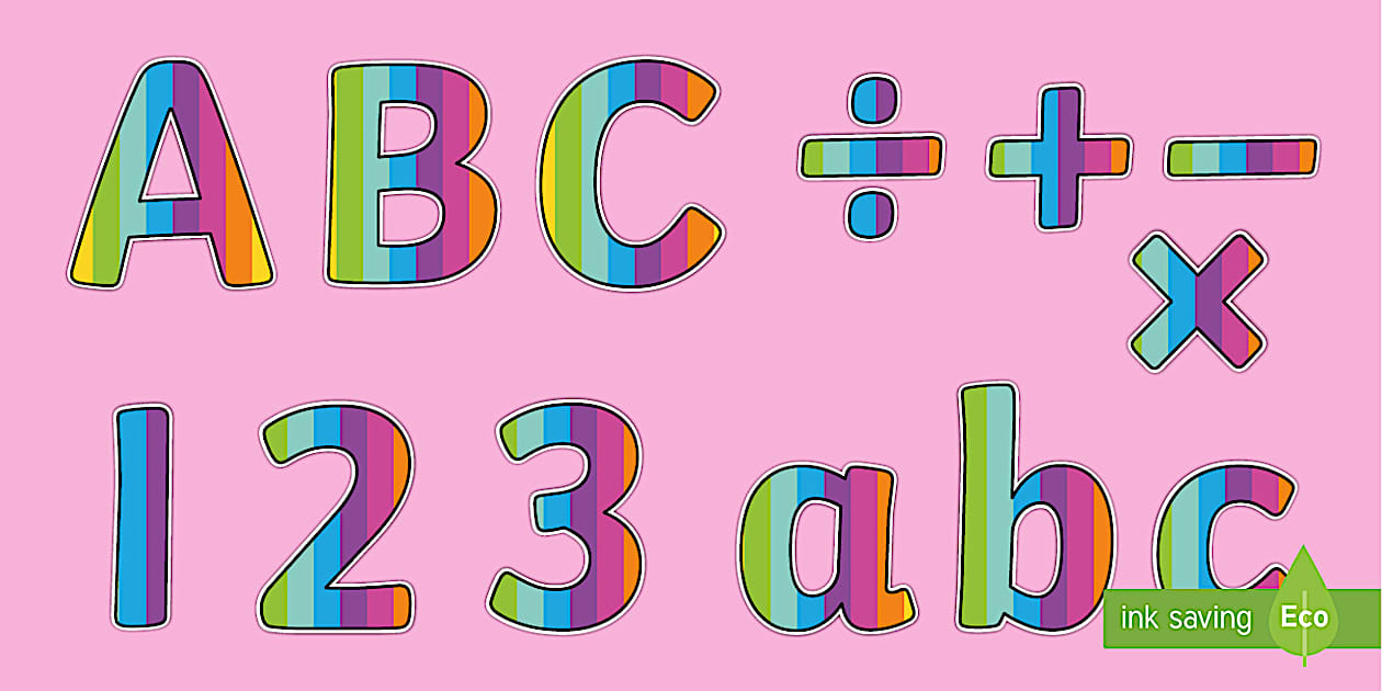 Cursive Colourful Display Lettering Pack (professor feito)