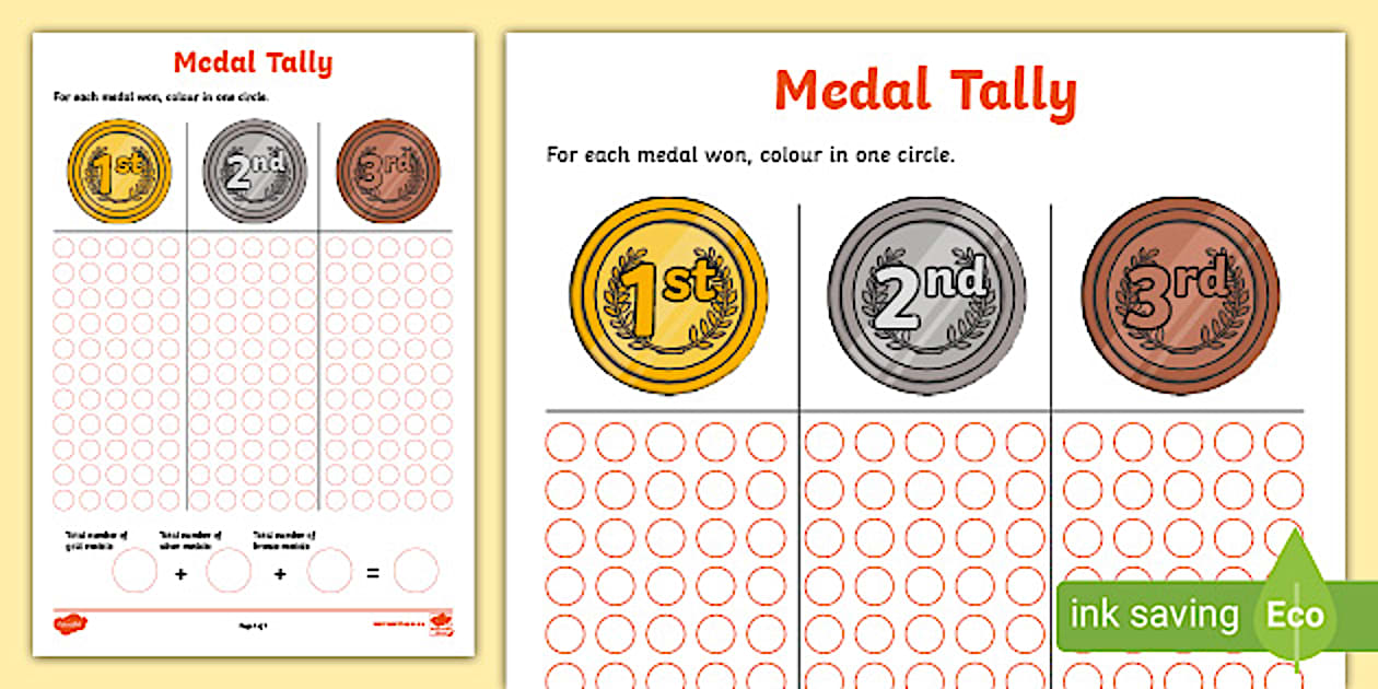 Summer Games Medal Tally Activity Sheet - Events - Twinkl