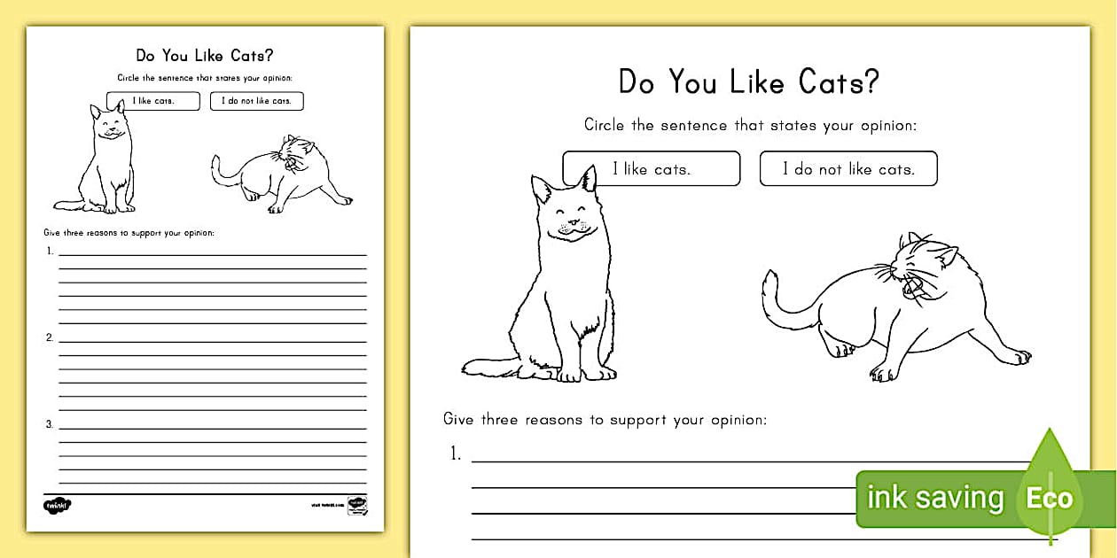Do You Like Cats Writing Prompt for Kids | Twinkl USA
