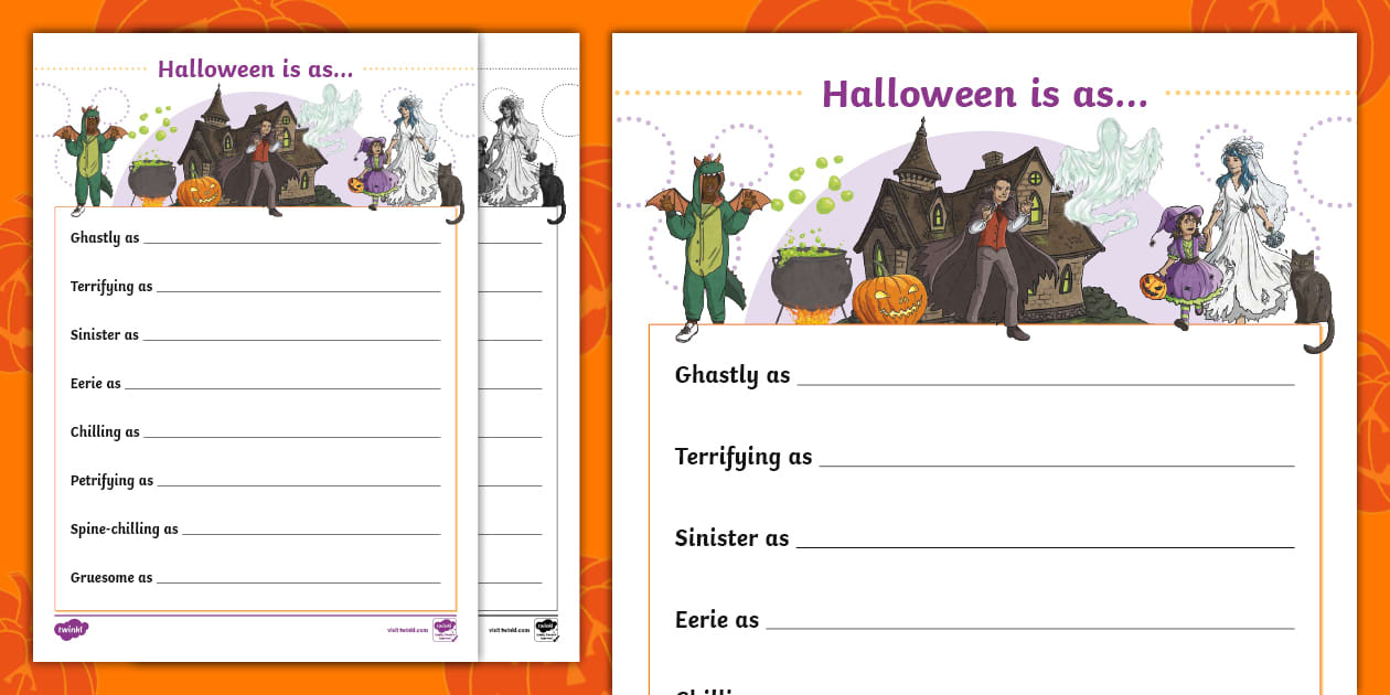 Halloween Simile Poem Template - Twinkl English - Twinkl