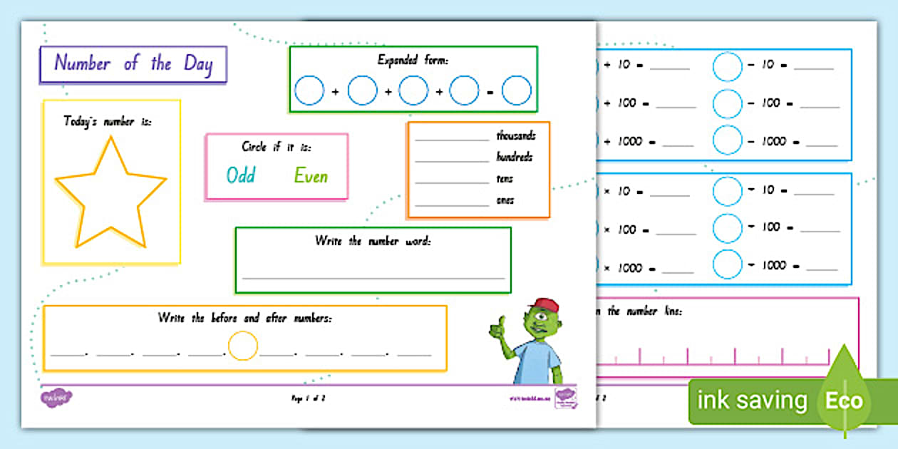 Number of the Day- Over 1000 (teacher made) - Twinkl