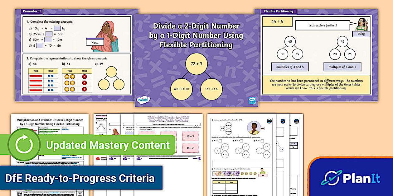 👉 Y3 Divide a 2-Digit Number by a 1-Digit Number Using Flexible Partitioning
