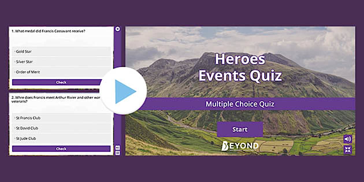 Heroes by Robert Cormier Events Go Quiz (teacher made)
