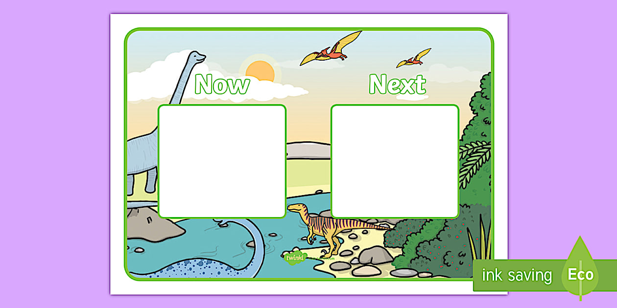 Cursive Now and Next Dinosaur-Themed Visual Aid - Twinkl
