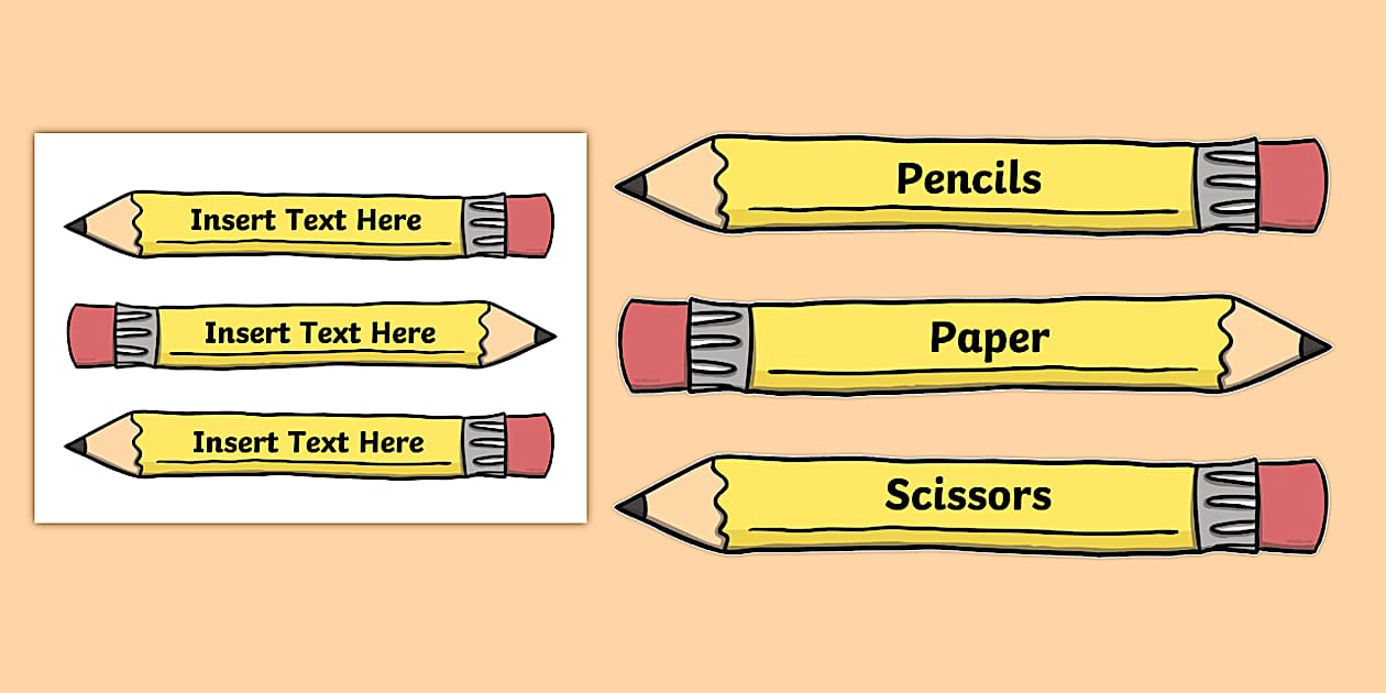 Editable Pencil Tray Labels (Hecho por educadores) - Twinkl