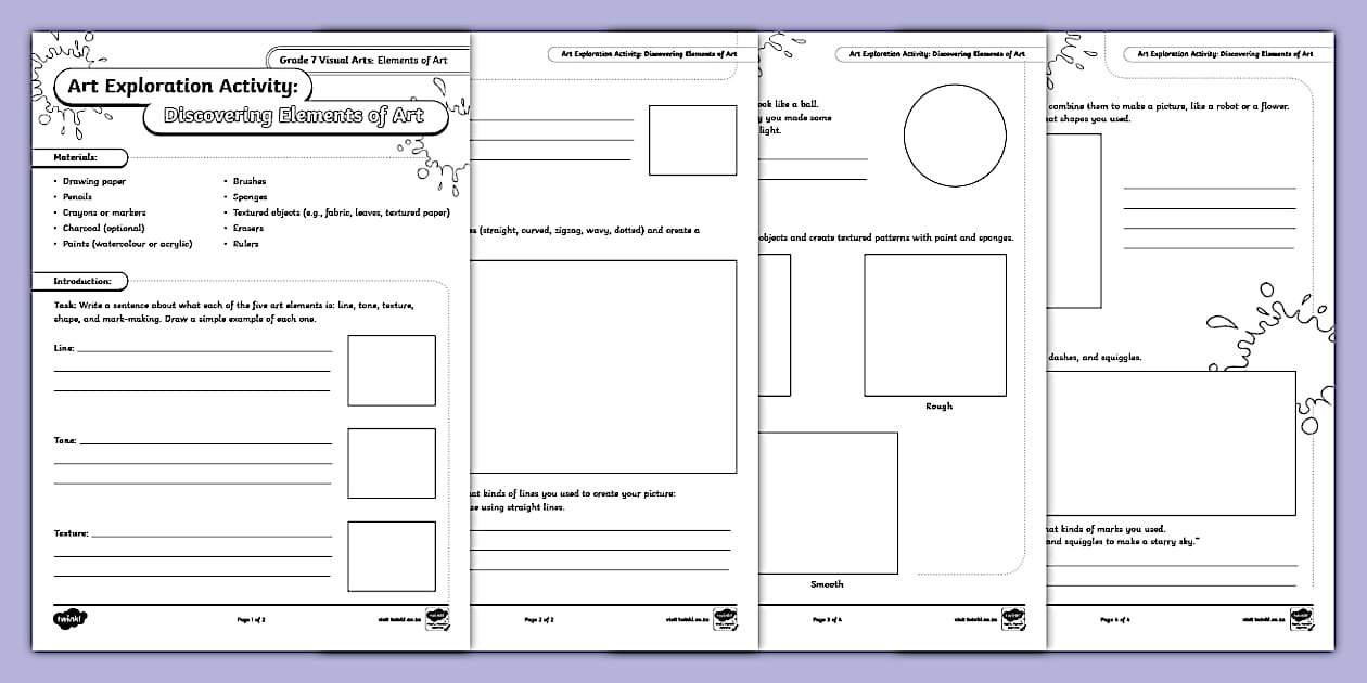 Art Exploration: Elements of Art: Activity (teacher made)