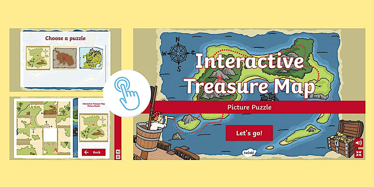 Interactive Treasure Map Picture Puzzle (teacher made)