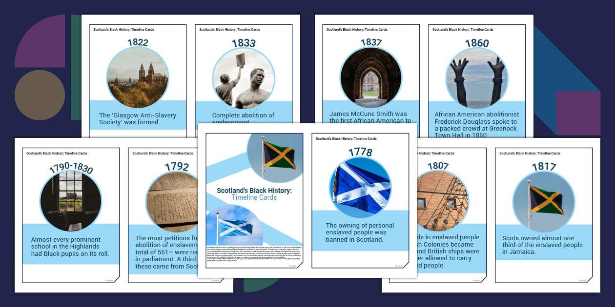 Scotland's Black History: Timeline Cards (teacher made)
