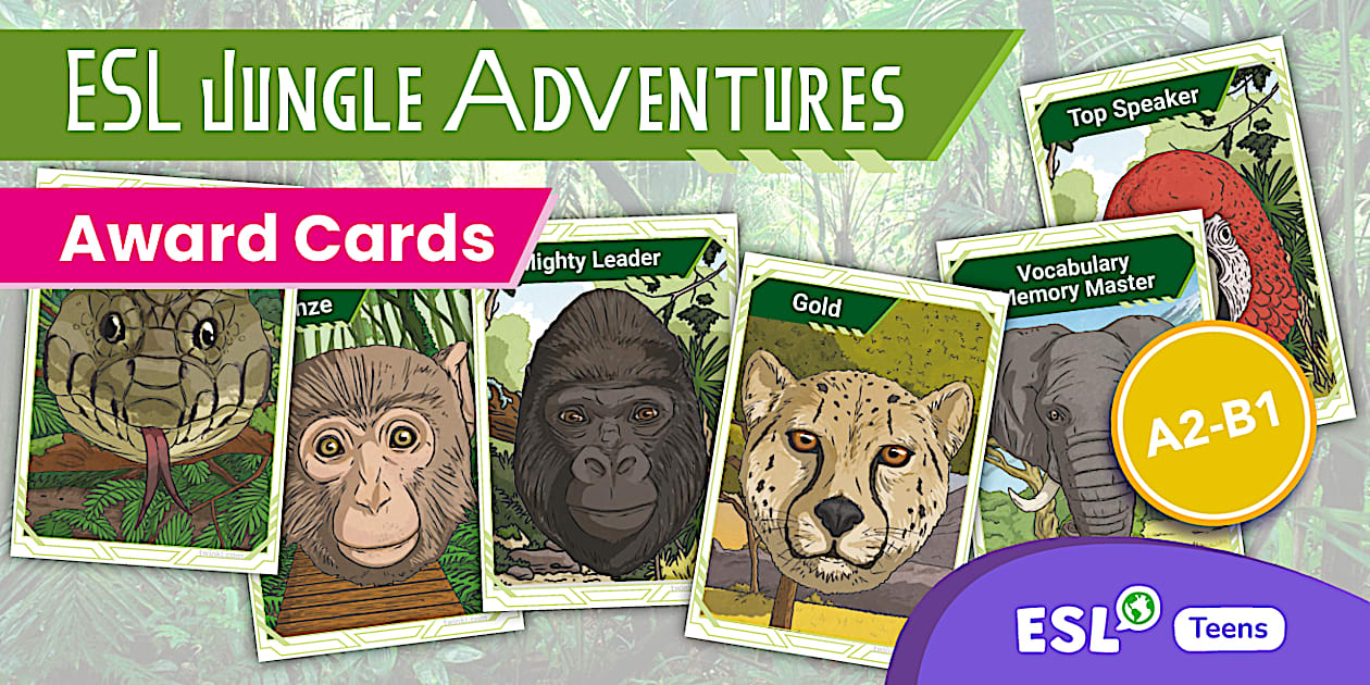 ESL Gamified Grammar: Jungle Adventures - Award Cards