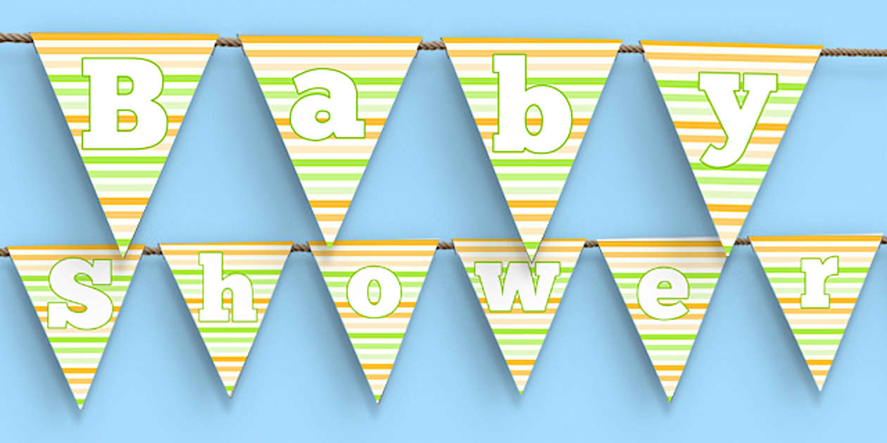 Cursive Baby Shower Bunting (teacher made) - Twinkl