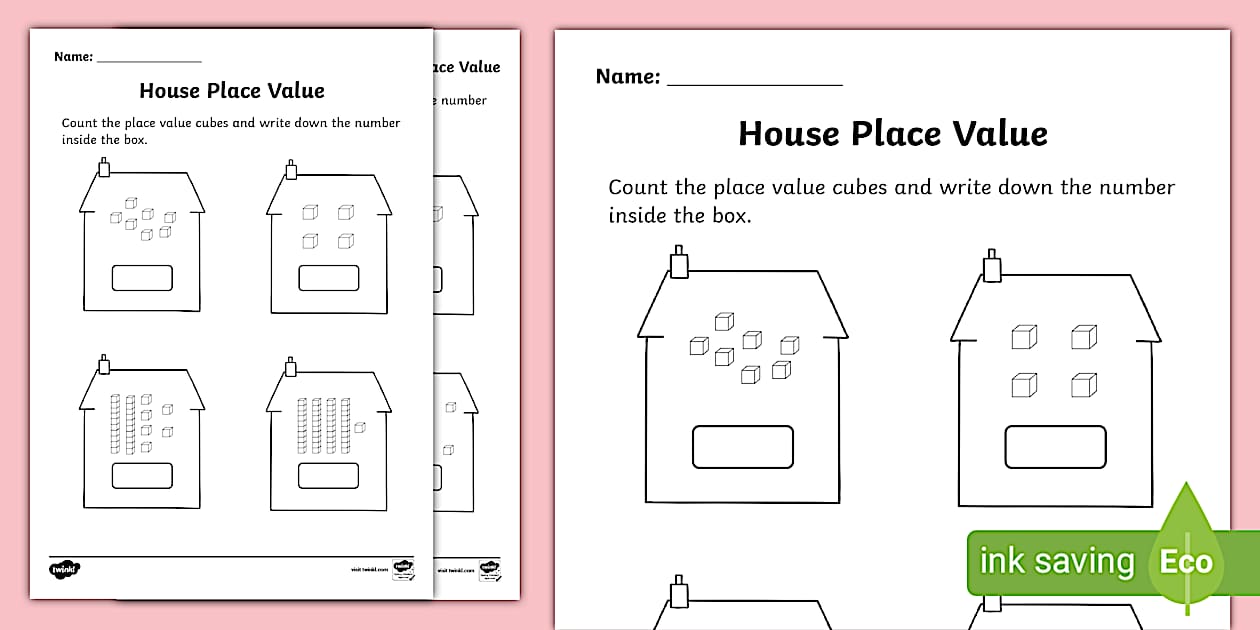 House Place Value Activity Sheet (teacher made) - Twinkl