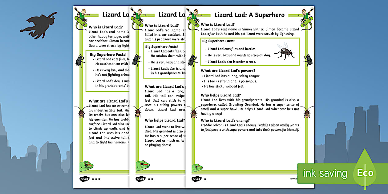 Lower Ability Lizard Lad: A Superhero Differentiated Reading Comprehension
