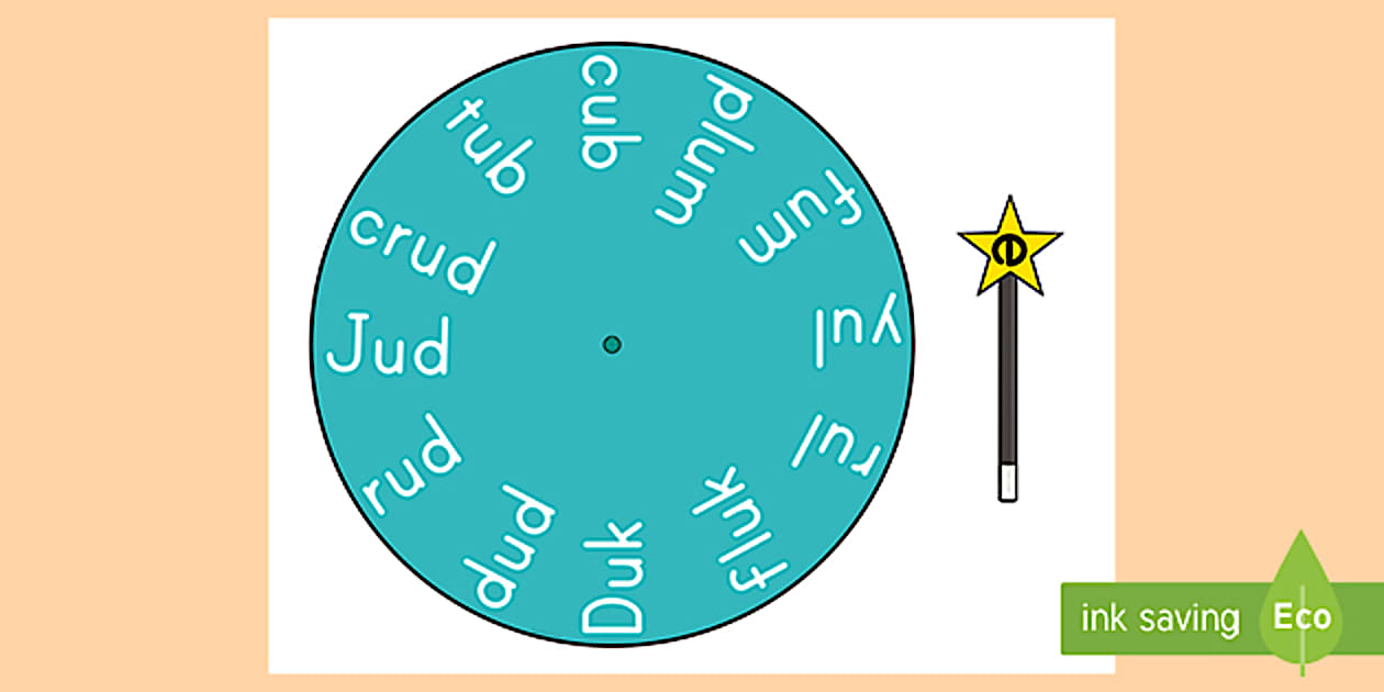 Magic e With u-e Words Spinner (Teacher-Made) - Twinkl