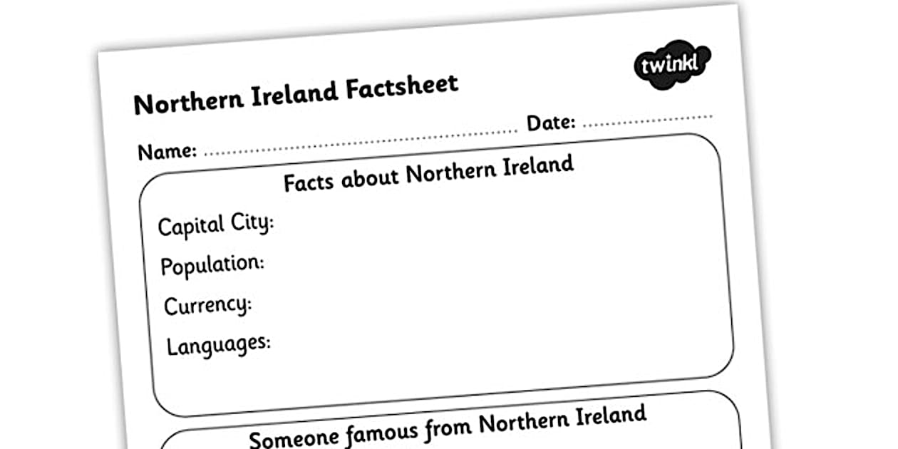 Northern Ireland Factsheet Writing Template (teacher made)