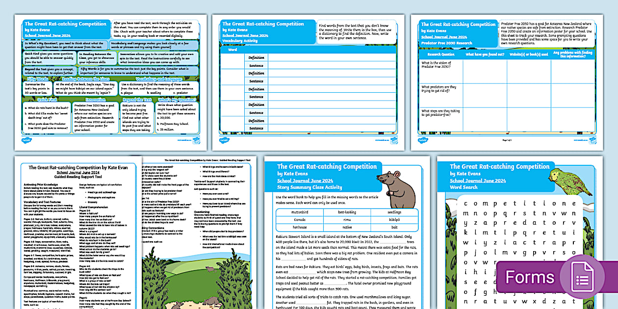 Level 2 June 2024 School Journal: The Great Rat-catching Competition ...