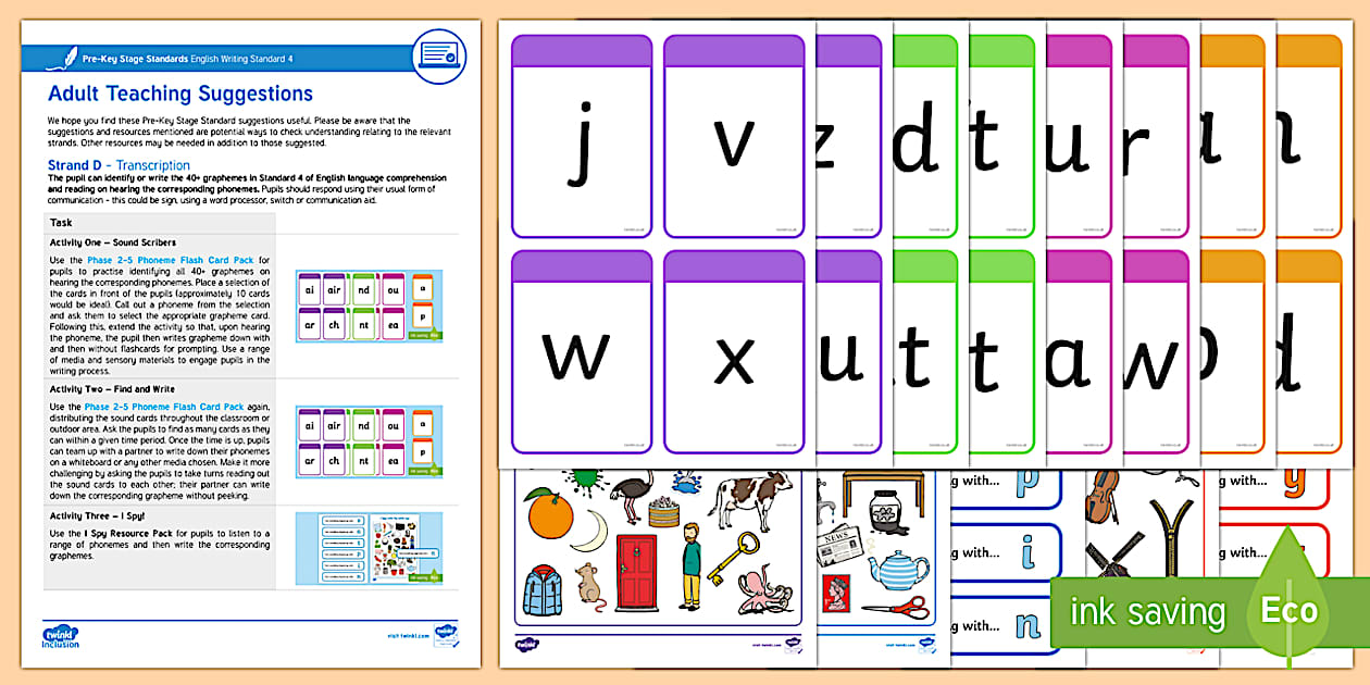 Pre-Key Stage Standards English Writing Standard 4 Strand D Resource Pack