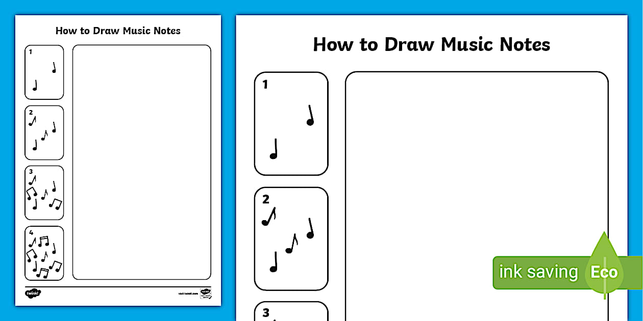 Musical Notes Drawing Activity | Make Music Day - Twinkl