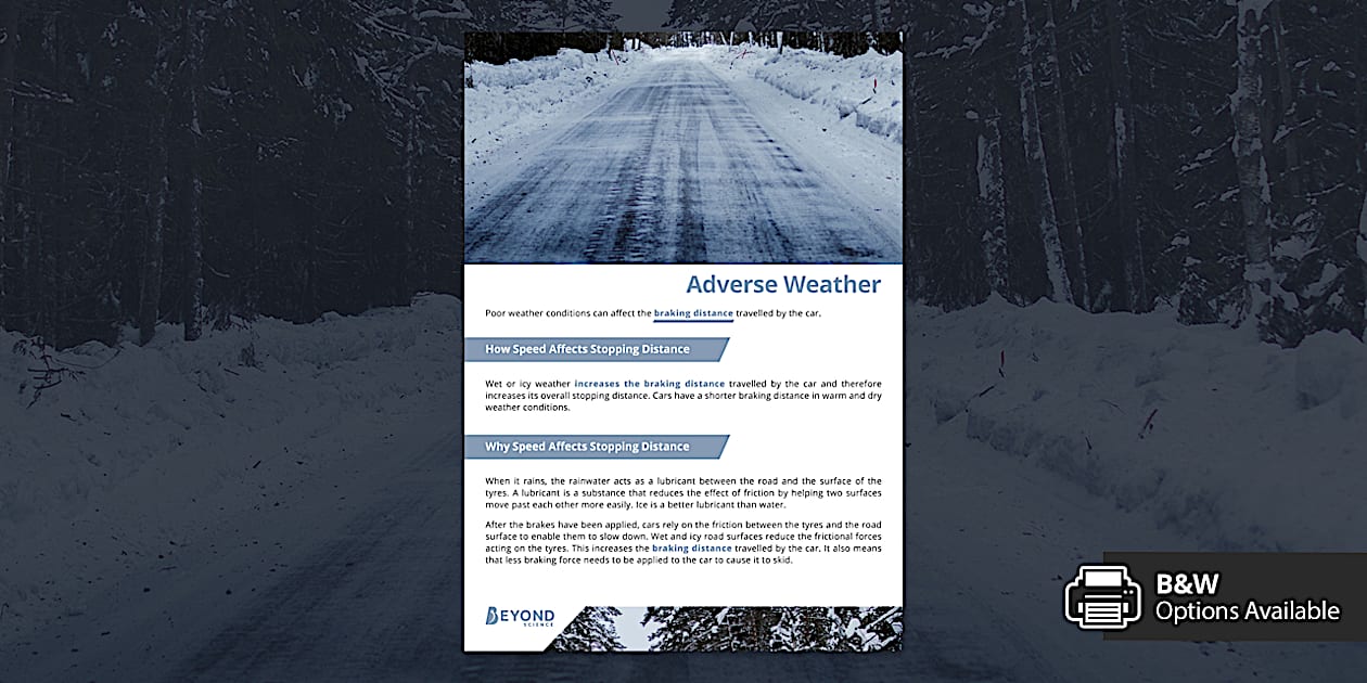 Stopping Distance - Adverse Weather Information Poster