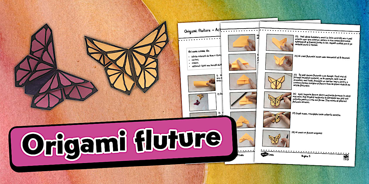 Origami: Fluture pentru Ziua Mamei