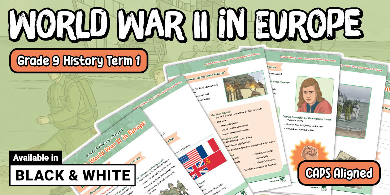 Grade 9 History Term 1: World War II in Europe Notes and Activity