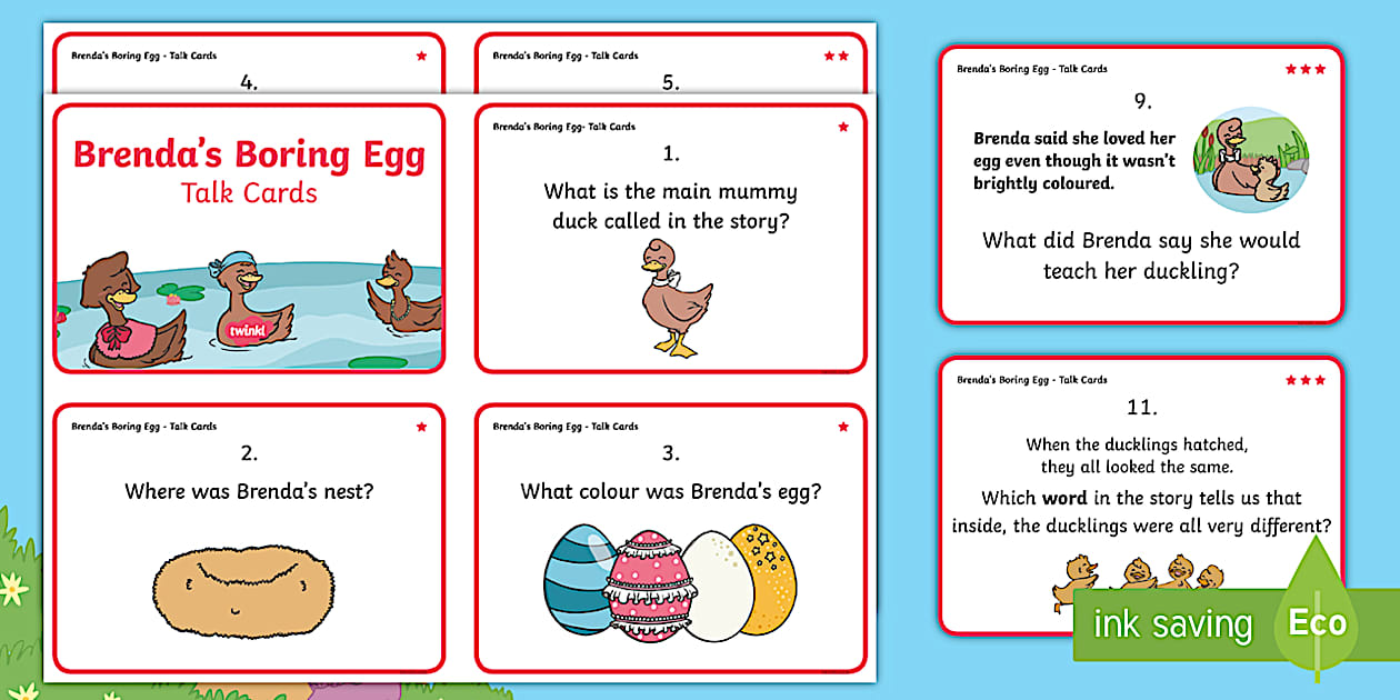 Brenda's Boring Egg Talk Cards (Teacher-Made) - Twinkl