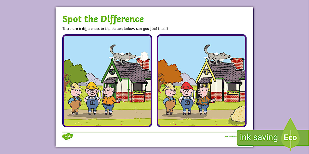 The Three Little Pigs Spot the Difference Activity - australia