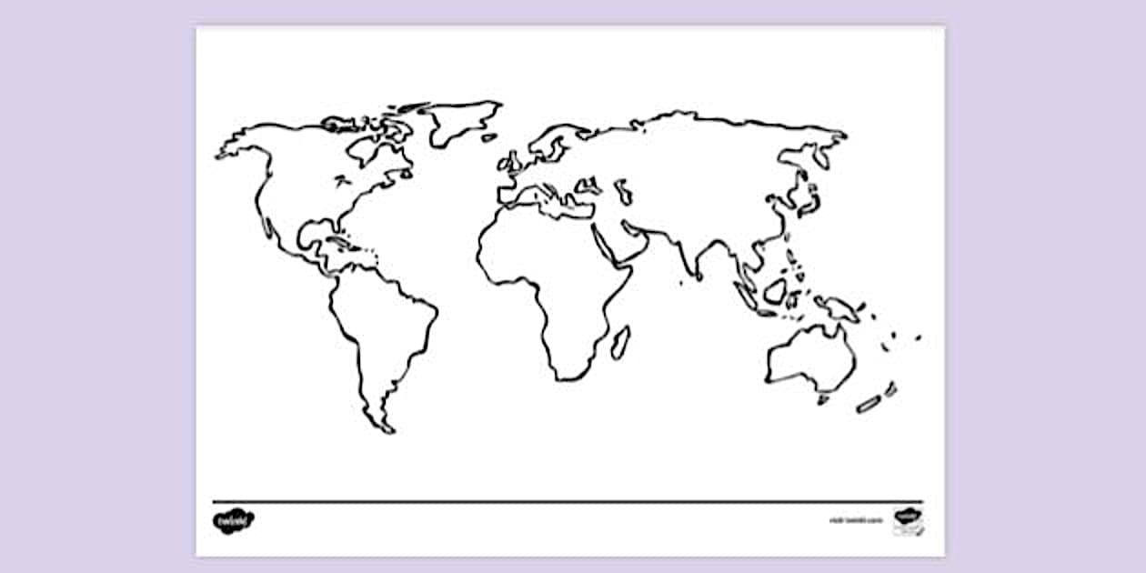 World Map Colouring Sheet | Colouring | Colouring Sheets